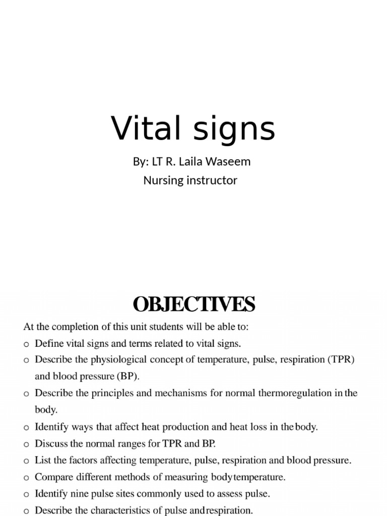 Vital Signs Unit 5 | PDF