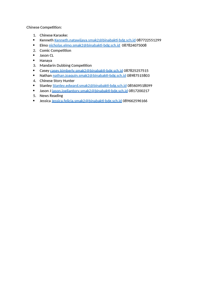Chinese Competition | PDF