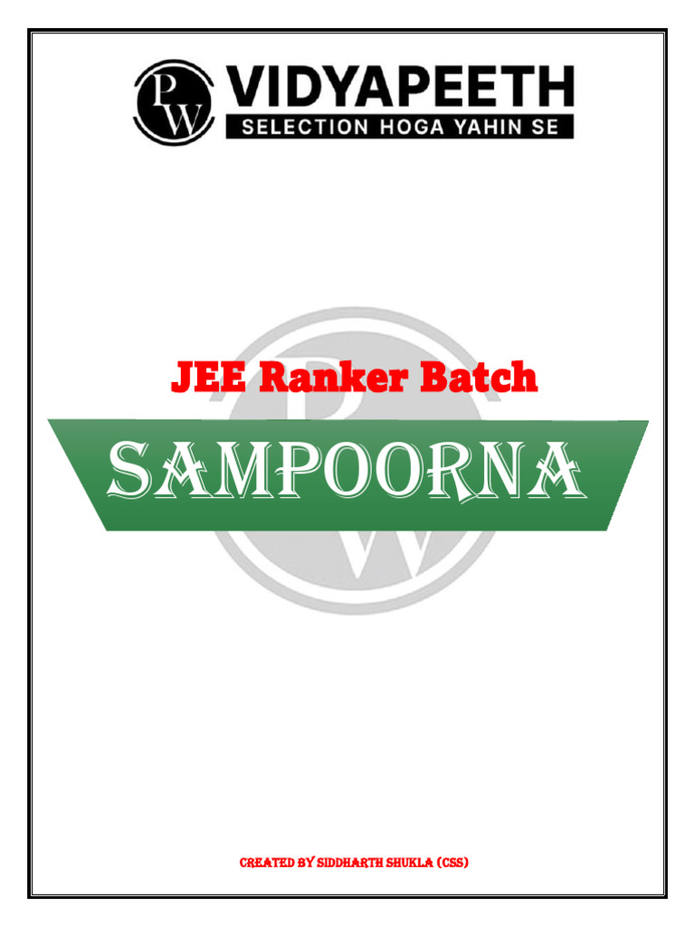 Rank Booster Assignment of JEE Chemical Equilibrium | PDF | Chemical Equilibrium | Branches Of ...