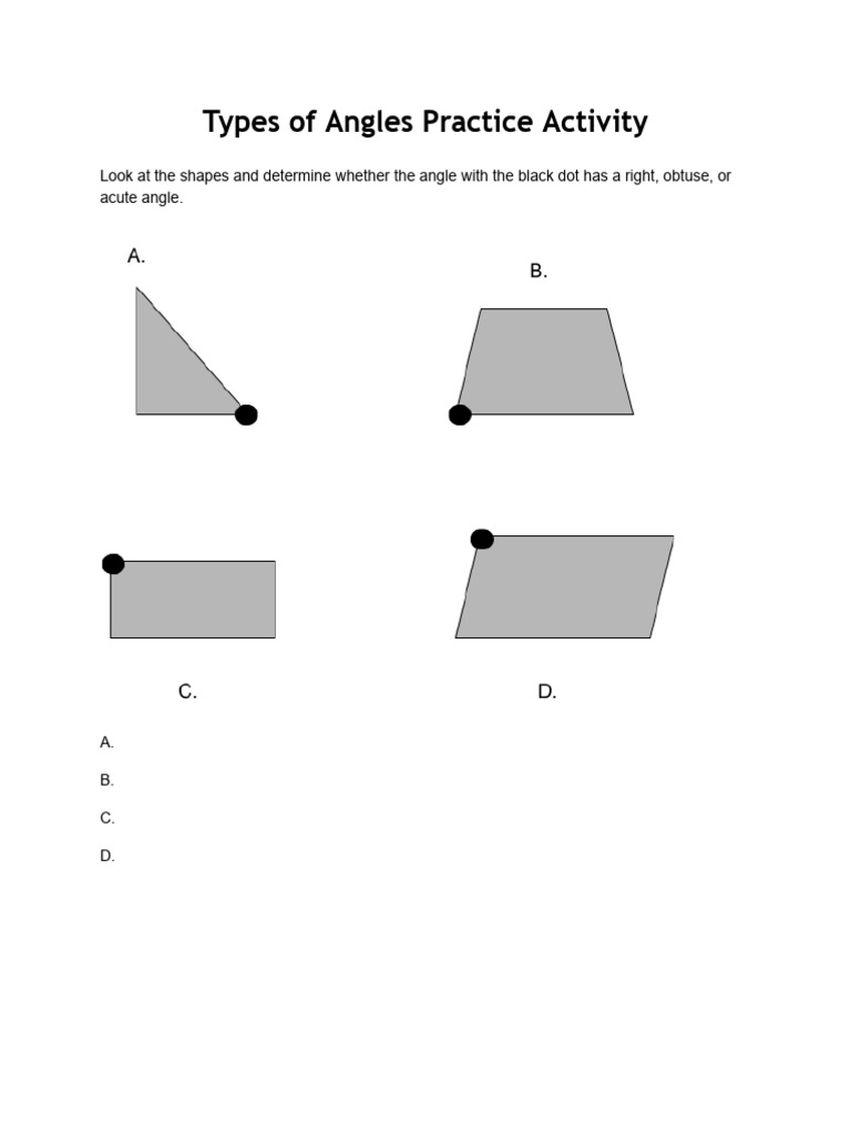 8.4 Types of Angles Activity | PDF