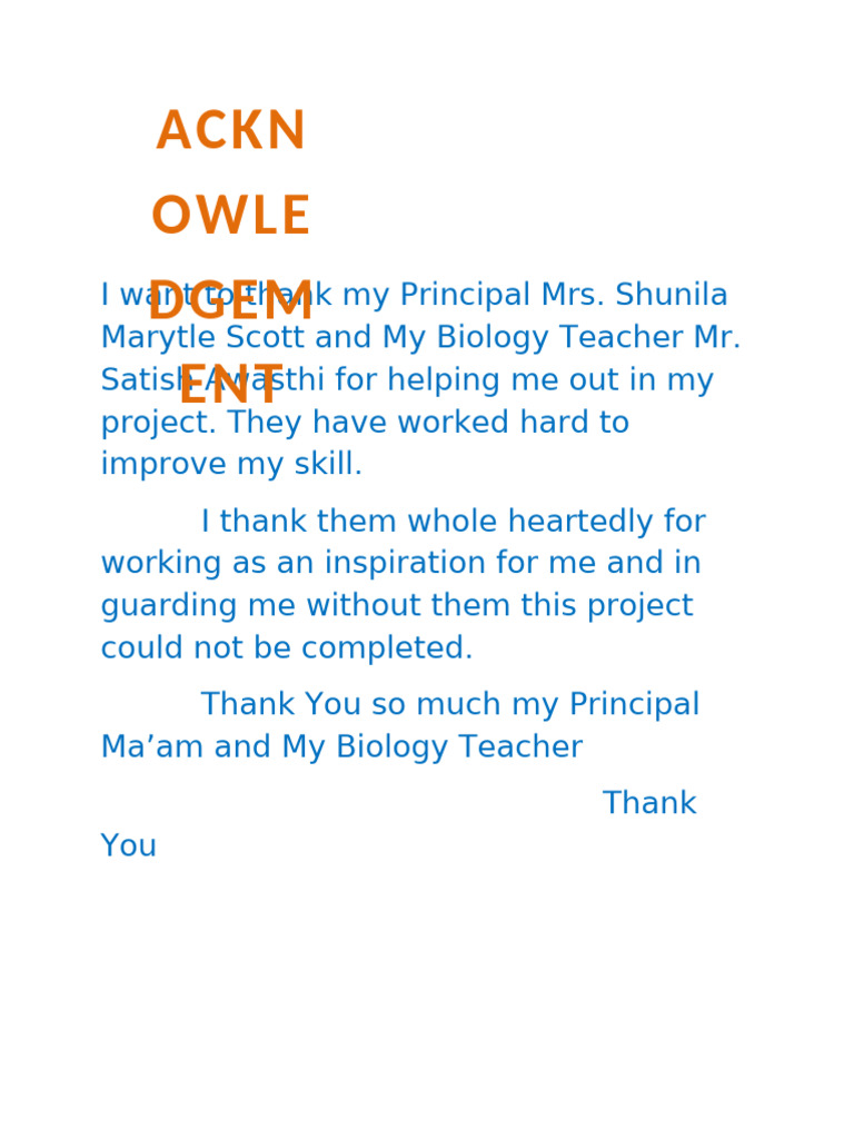 Gratitude to Principal and Teacher | PDF