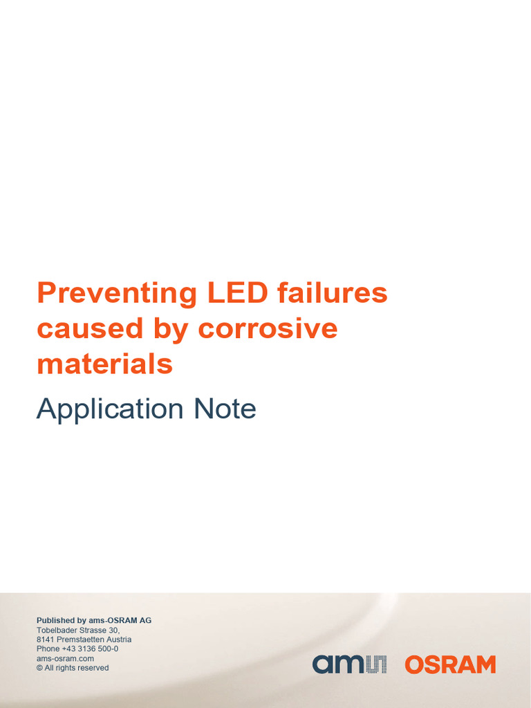 Preventing LED failures caused by corrosive materials | PDF | Corrosion ...