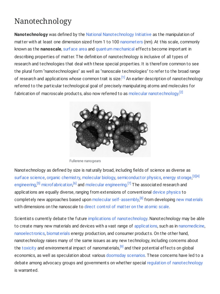 Overview of Nanotechnology Concepts | PDF | Nanotechnology | Microscope