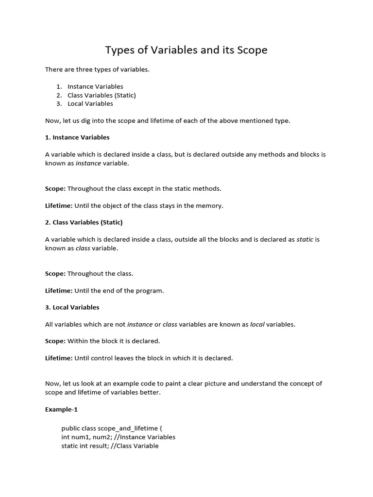 Scope of Variable | PDF | Scope (Computer Science) | Variable (Computer Science)