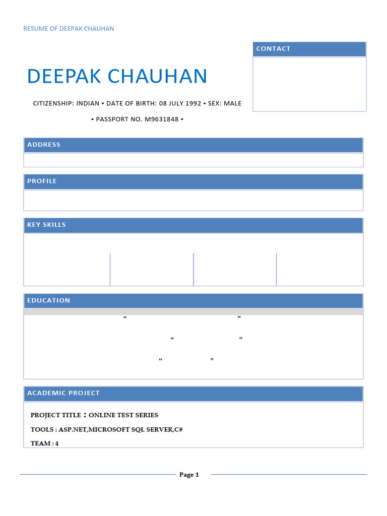 Deepak Resume | PDF | Computing | Software