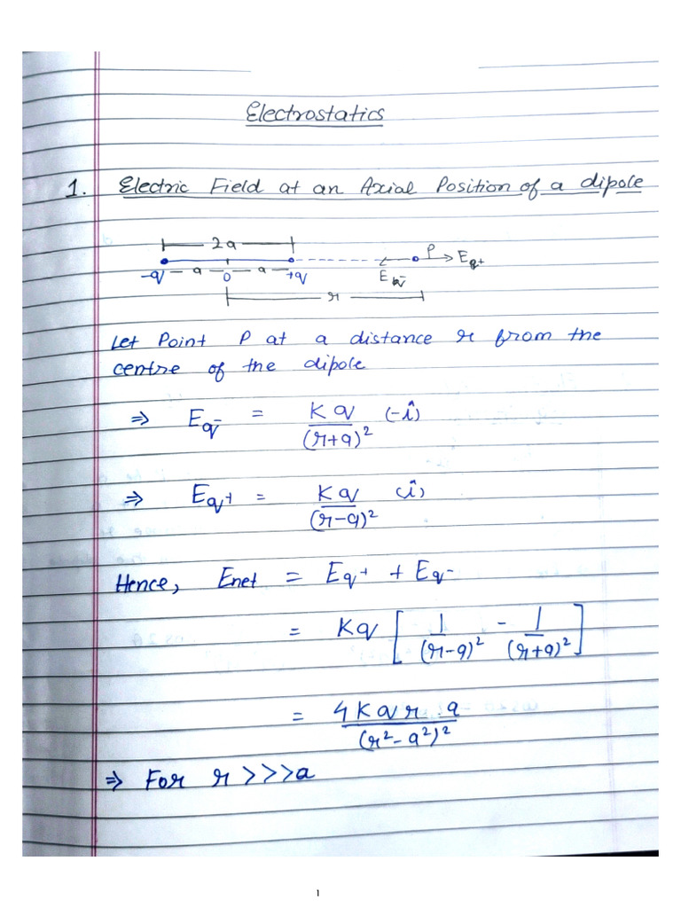 Electrostatics Derivations Iraj | PDF