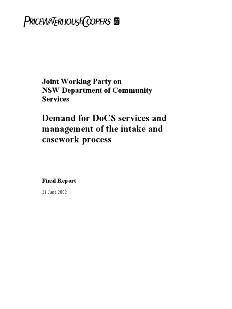 Demand For Docs Services and Management of The Intake and Casework ...