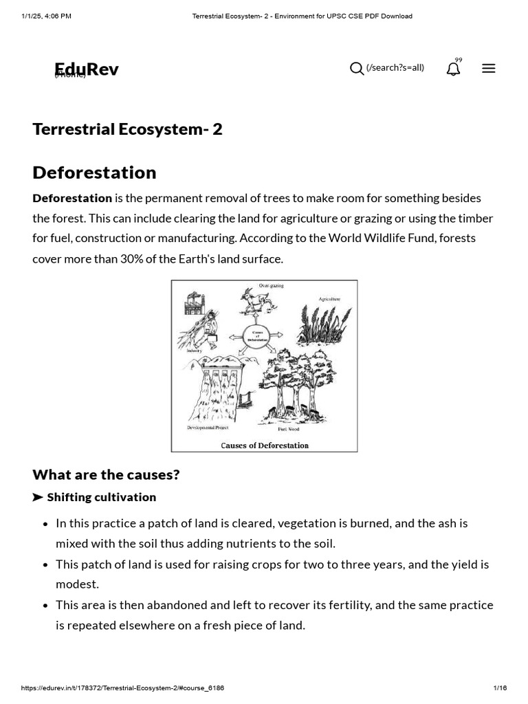 Terrestrial Ecosystem - 2 - Environment For UPSC CSE PDF Download | PDF ...