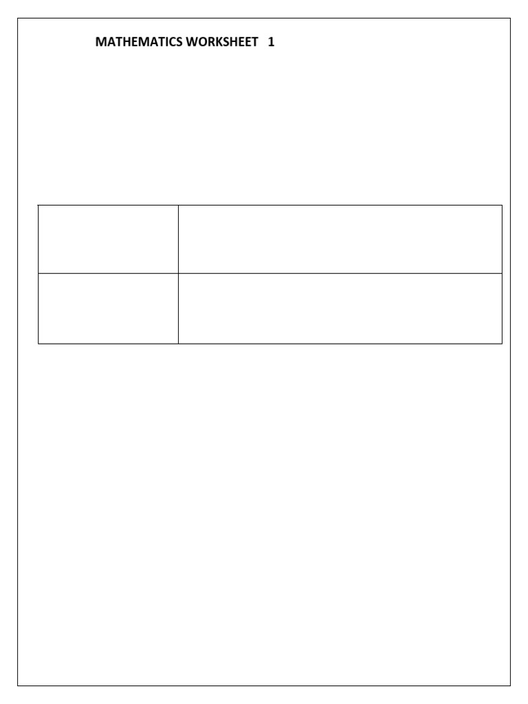 Math Worksheet 2 | PDF