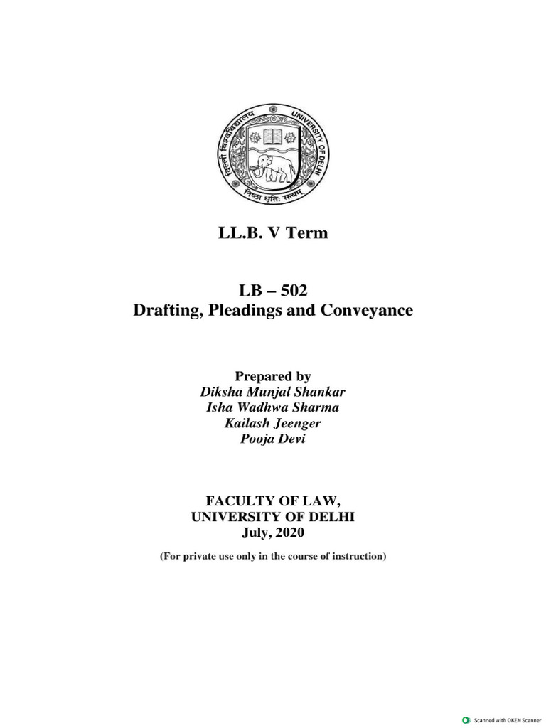 502 - Drafting, Pleadings, And Conveyancing (1) | PDF