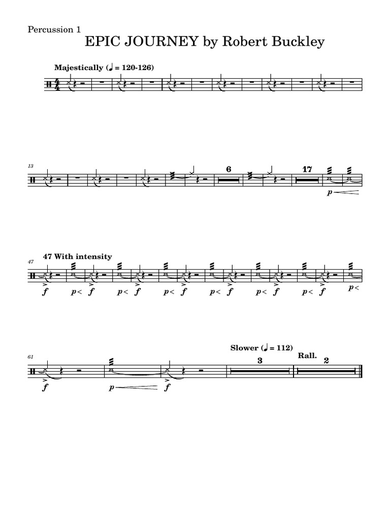 Epic Journey Percussion Score | PDF