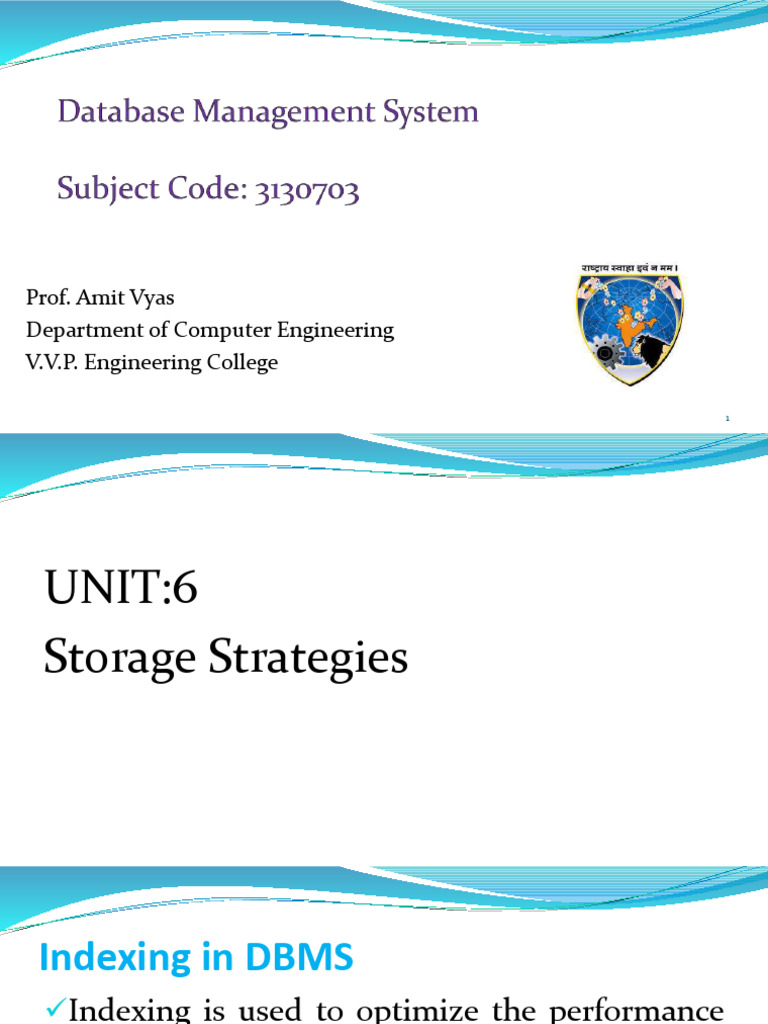Unit_6 | PDF | Database Index | Databases