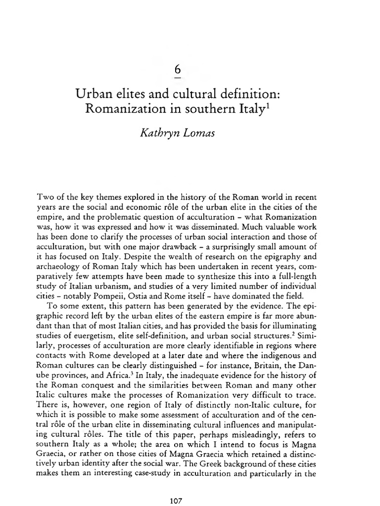 Lomas K. - Urban Elites and Cultural Definition. Romanization in ...