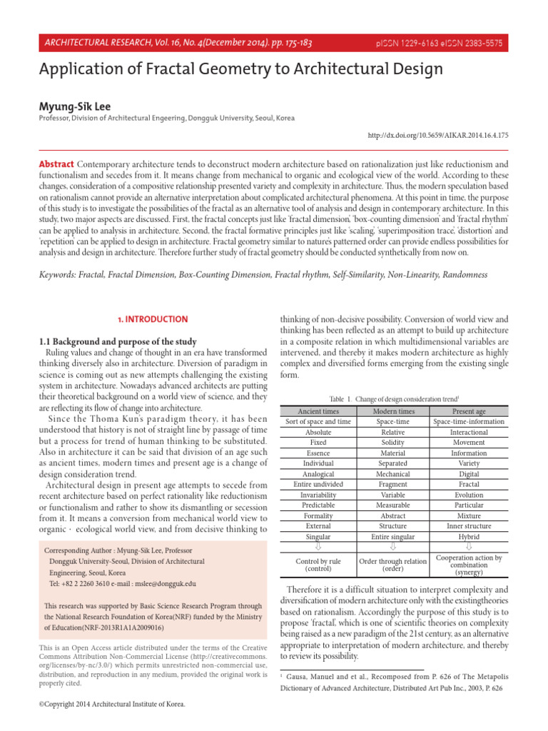04 - Application of Fractal Geometry To Architectural Design | PDF | Fractal | Geometry