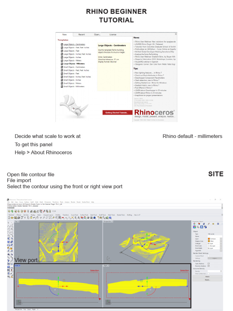 Beginners Rhino Tutorial | PDF