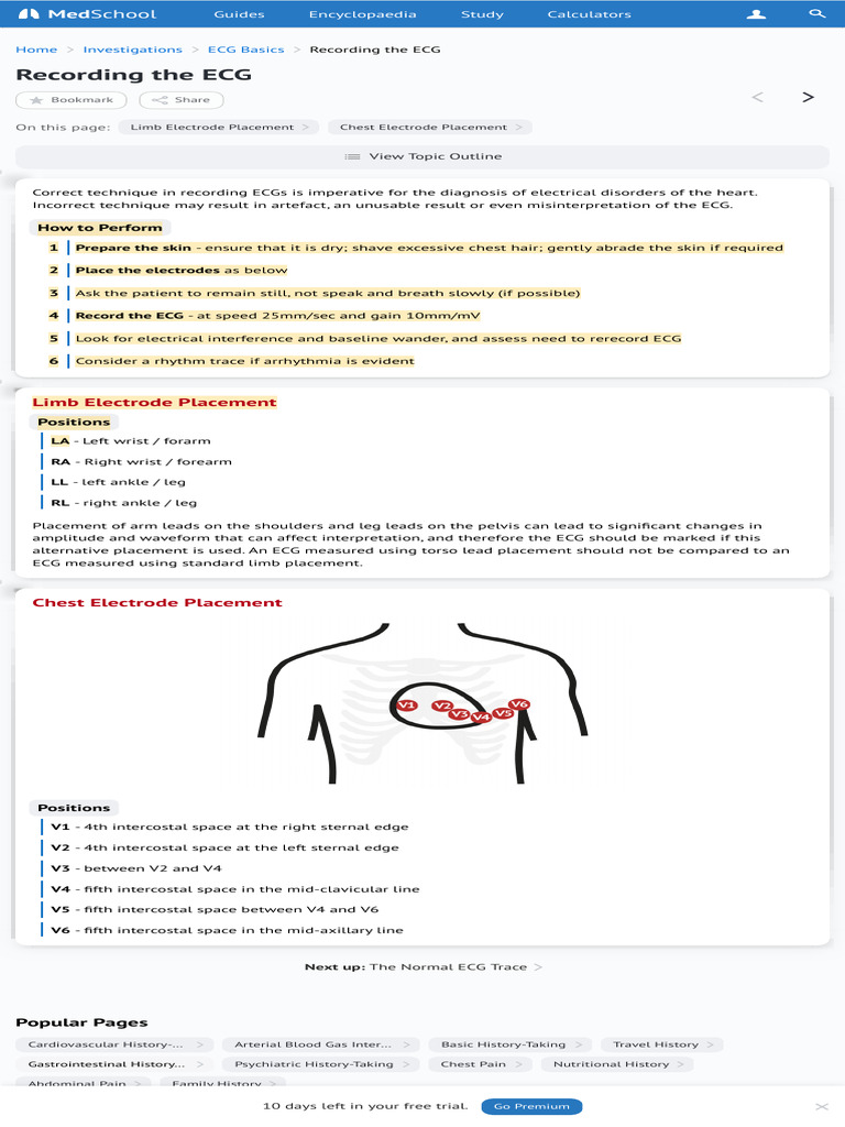 Recording The ECG ECG Basics - MedSchool | PDF | Electrocardiography ...