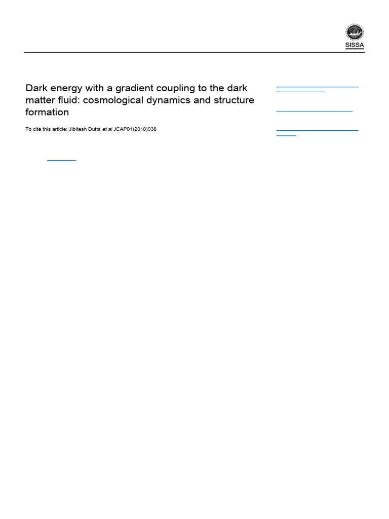 Dark Energy With A Gradient Coupling To The Dark Matter Fluid ...