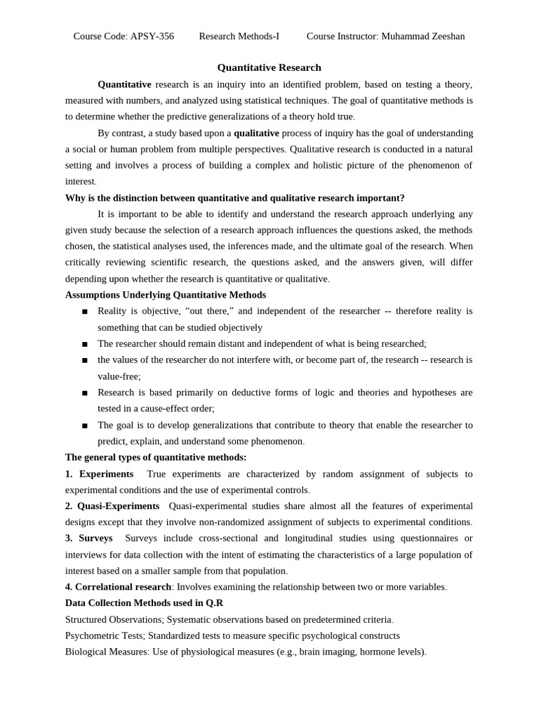 Quantitative Research | PDF | Survey Methodology | Statistics