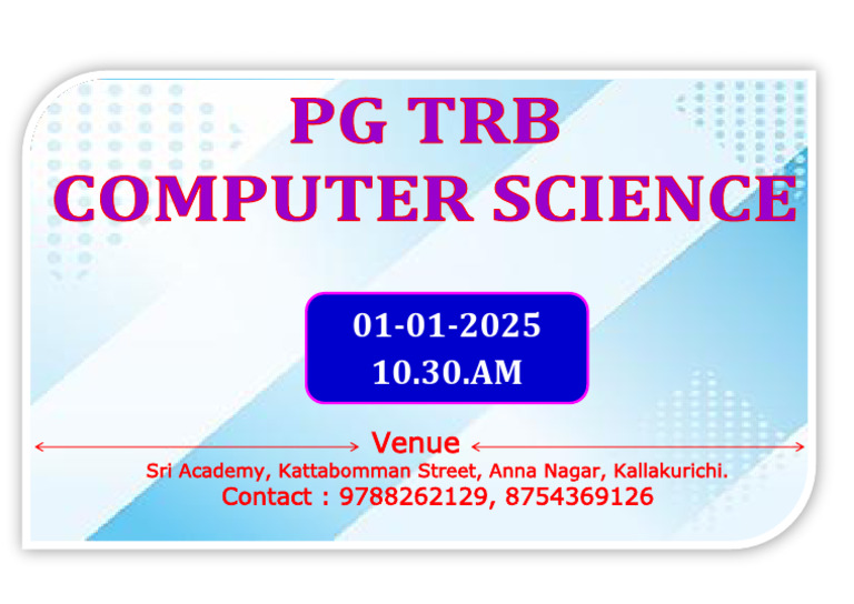 PG TRB CS 2025l | PDF