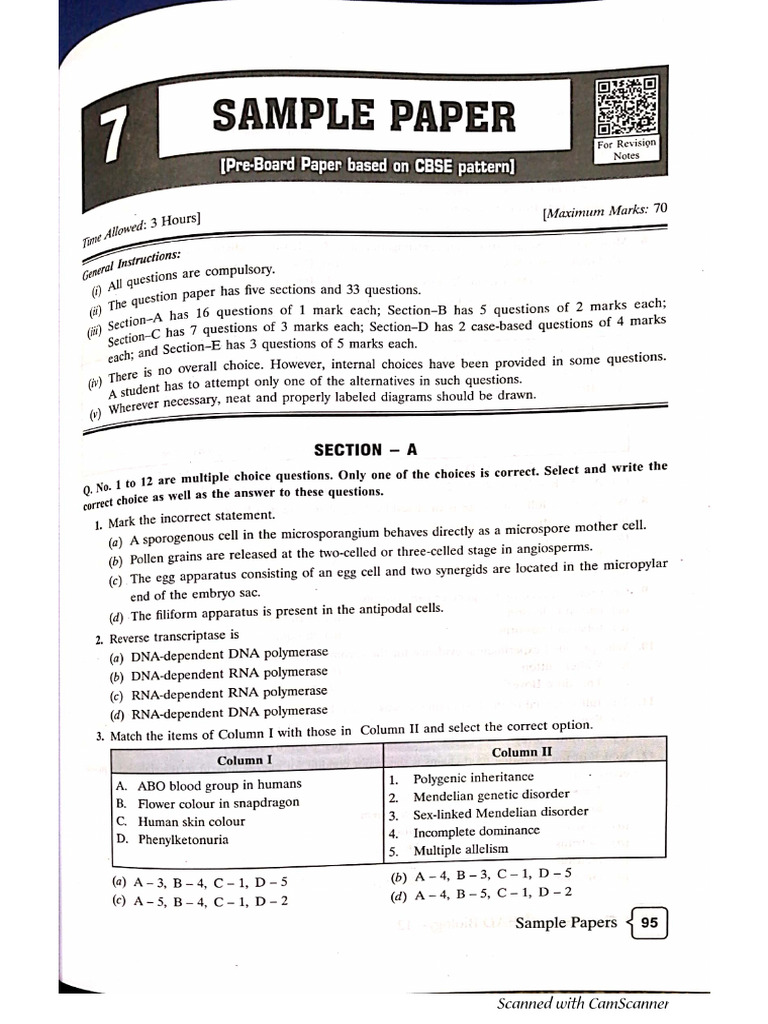 Sample Paper 7 | PDF