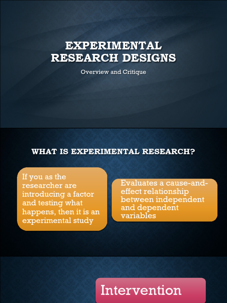4 Experimental Research Designs | PDF | Experiment | Science