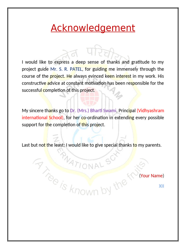 Acknowledgement and Certificate | PDF