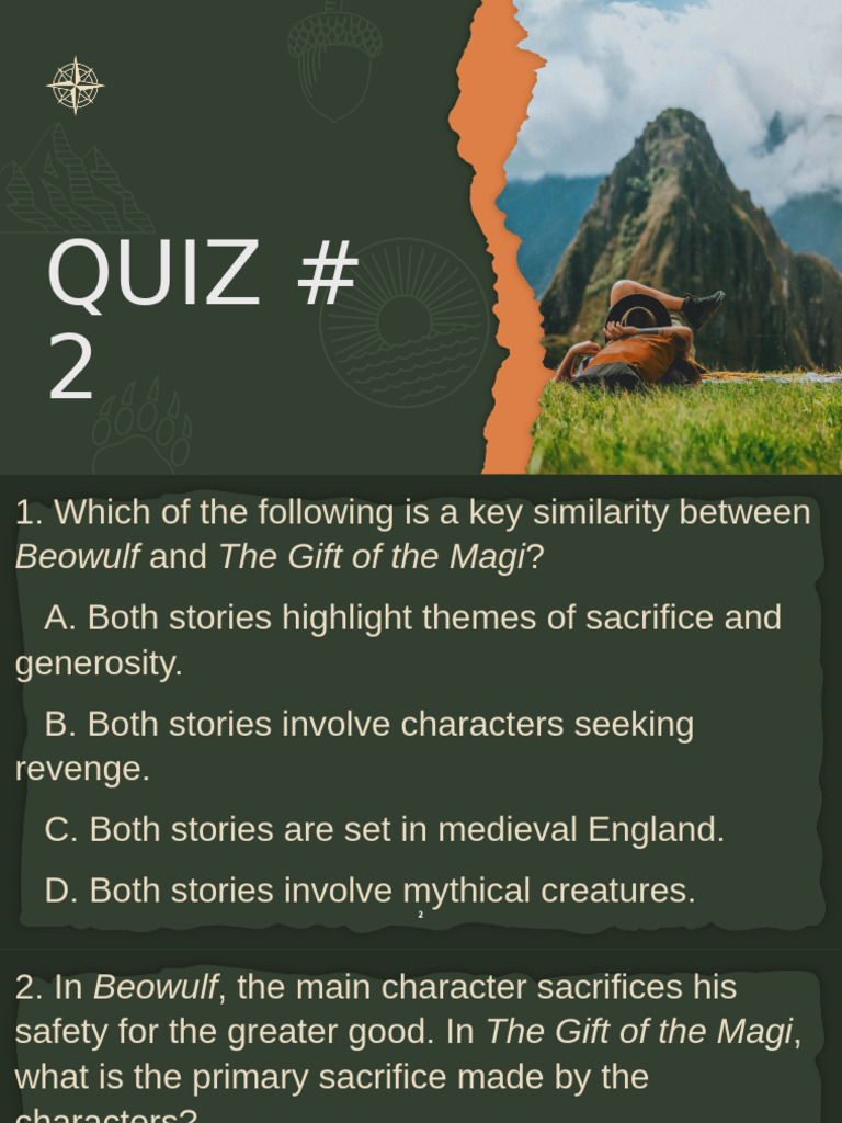 QUIZ # 2 Beowulf The Gift of Magi | PDF | Beowulf
