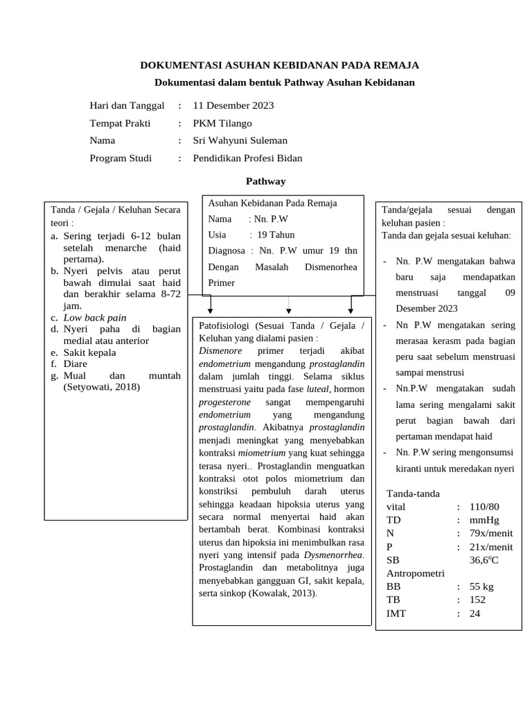 Pathway Dismenorhoe Remaja | PDF