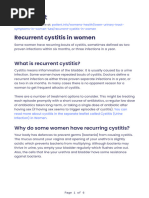 Understanding Recurrent Cystitis in Women | PDF | Urinary Tract ...
