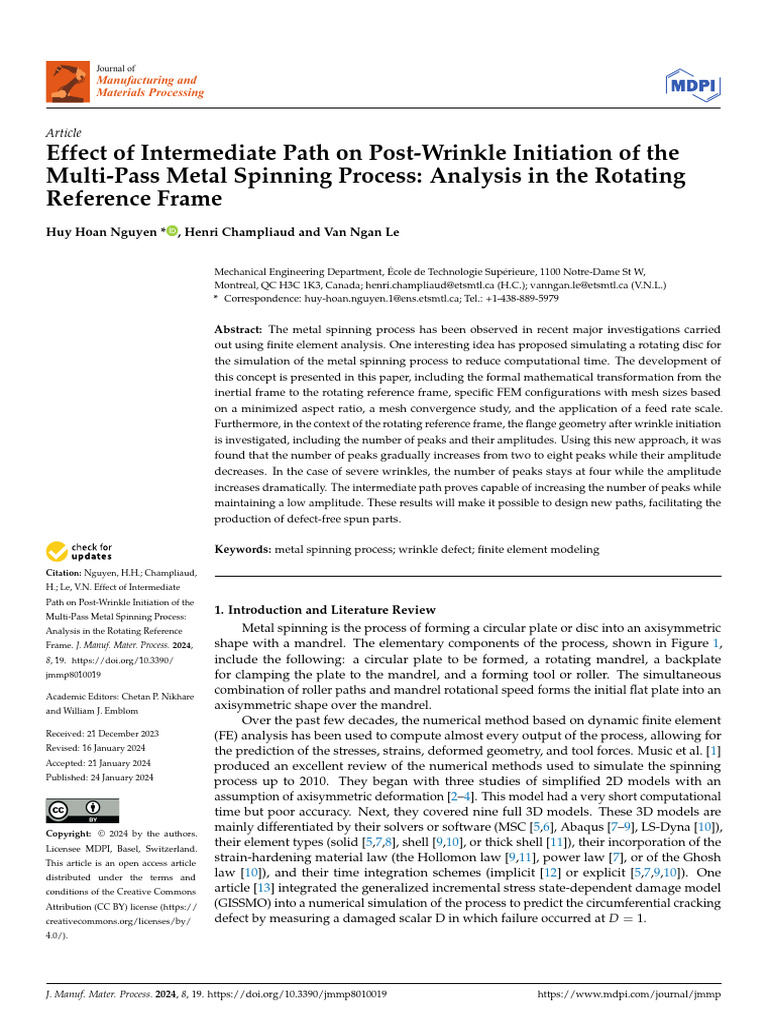 Effect of Intermediate Path On Post-Wrinkle Initiation of The Multi ...