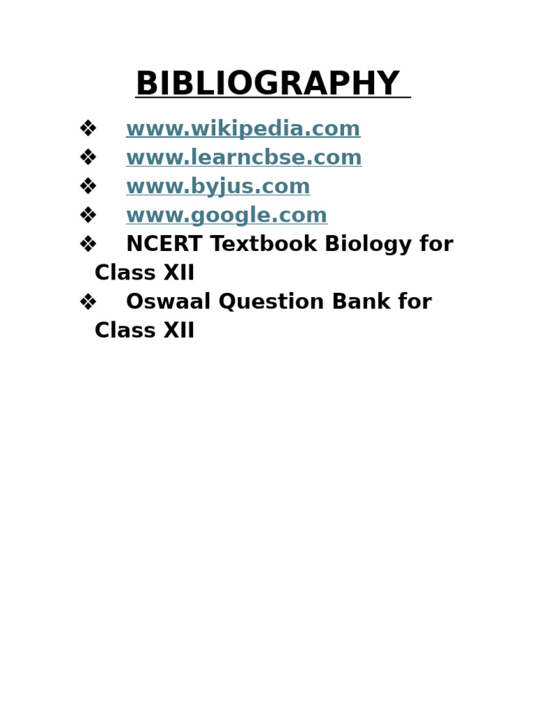 Bibliography Biology | PDF