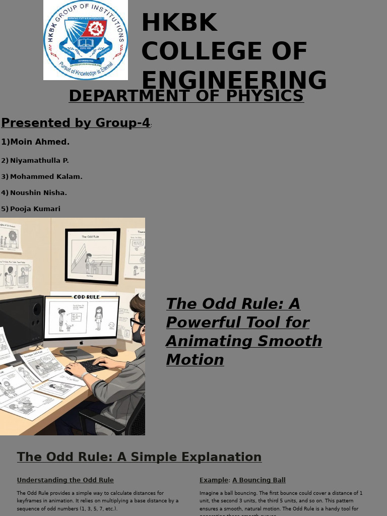 The Odd Rule: Smooth Animation Guide | PDF | Acceleration | Motion ...