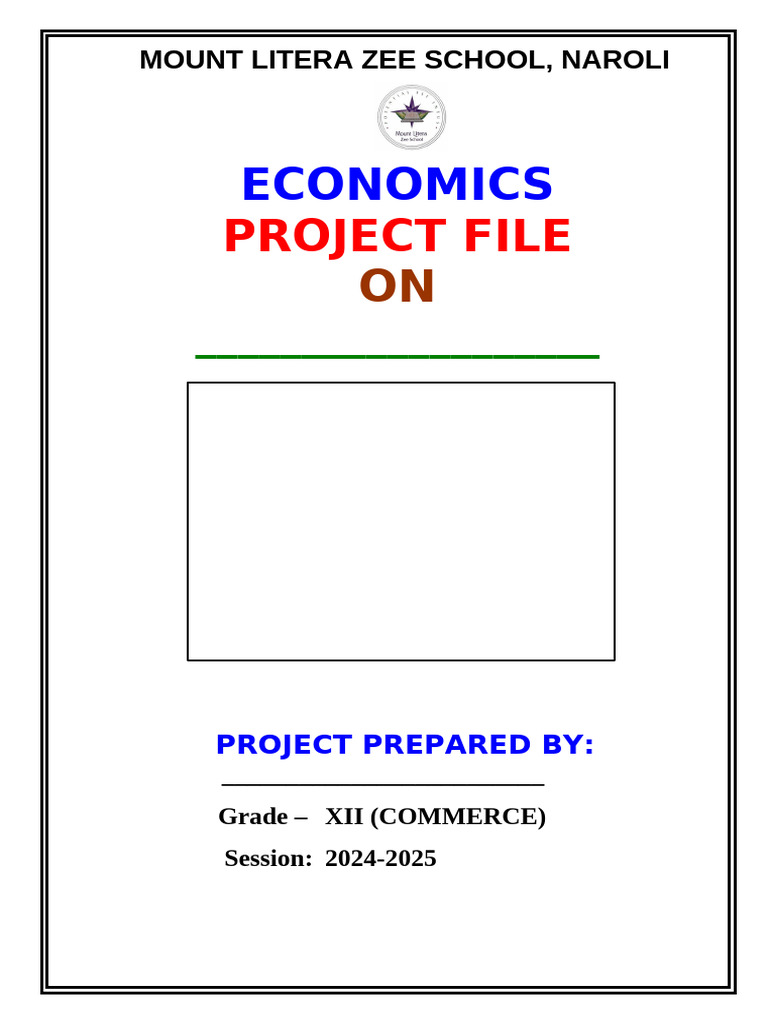 Economics Project File | PDF