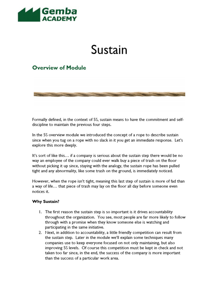 5S - Shitsuke, Sustain, Suivre Et Progresser | PDF | Business