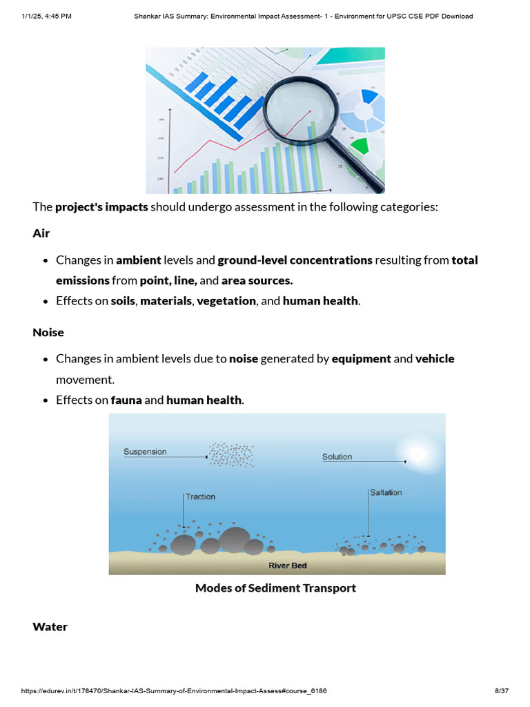 Shankar IAS Summary - Environmental Impact Assessment - 1 - Environment For UPSC CSE PDF ...