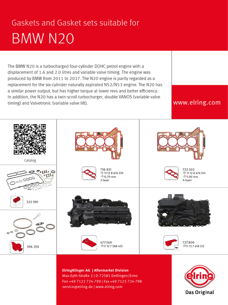 Elring Engineflyer BMW N20 | PDF | Mechanical Engineering | Machines