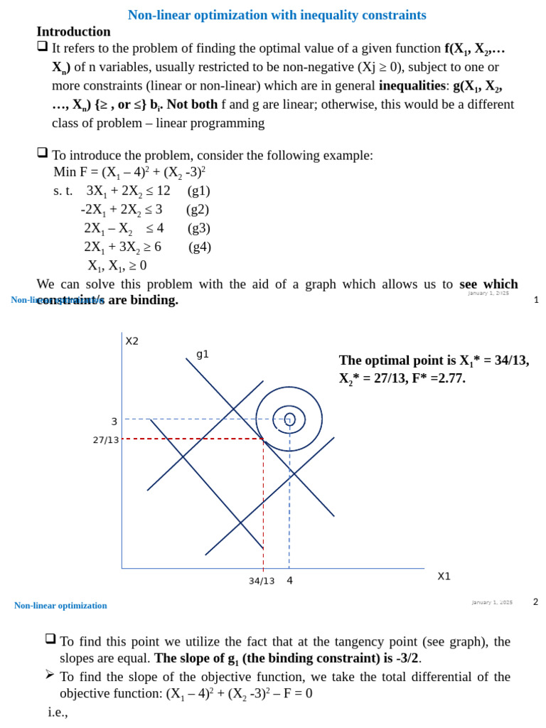 8. Nonlinear Optimization With Inequality Constraints | PDF | Mathematical Relations ...