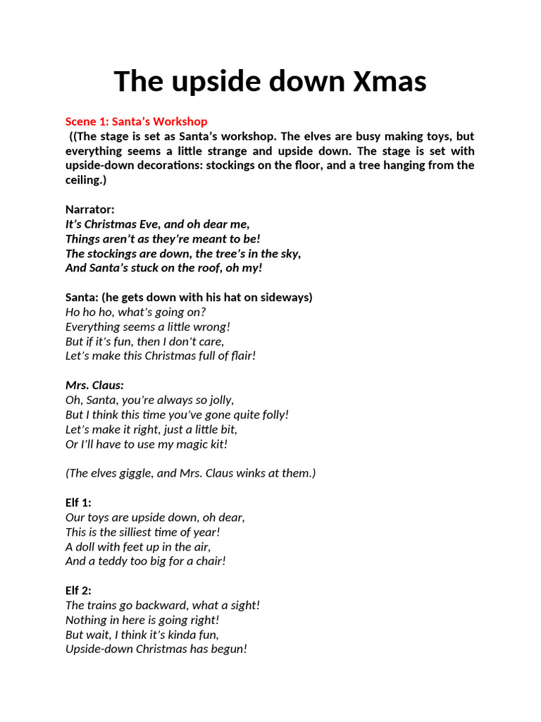 Upside Down Christmas Adventure | PDF | Santa Claus | Christmas
