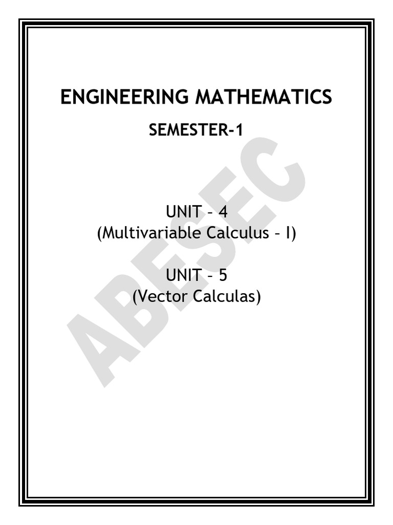 Mathematics Unit 4 - 5 | PDF | Integral | Linear Algebra