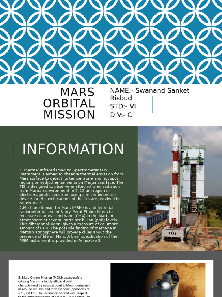 Mars Orbital Mission | PDF | Mars | Infrared