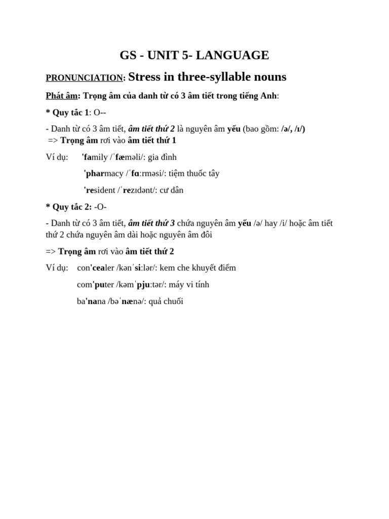 Gs 10 Unit 5 Pronunciation HTHT Gerund To V | PDF