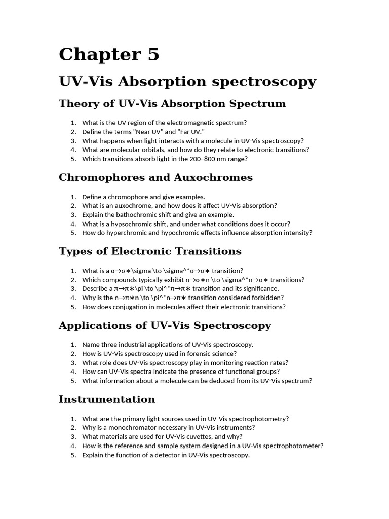 Question Instu Chemi | PDF | Ultraviolet–Visible Spectroscopy ...