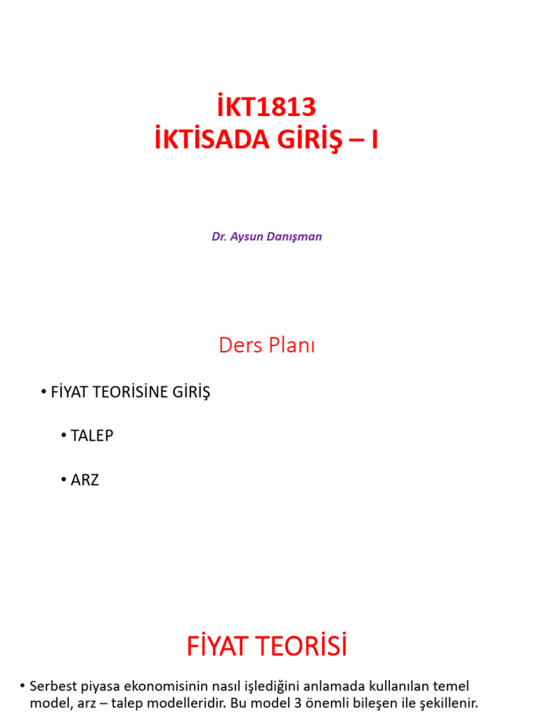 Talep Ve Arz | PDF