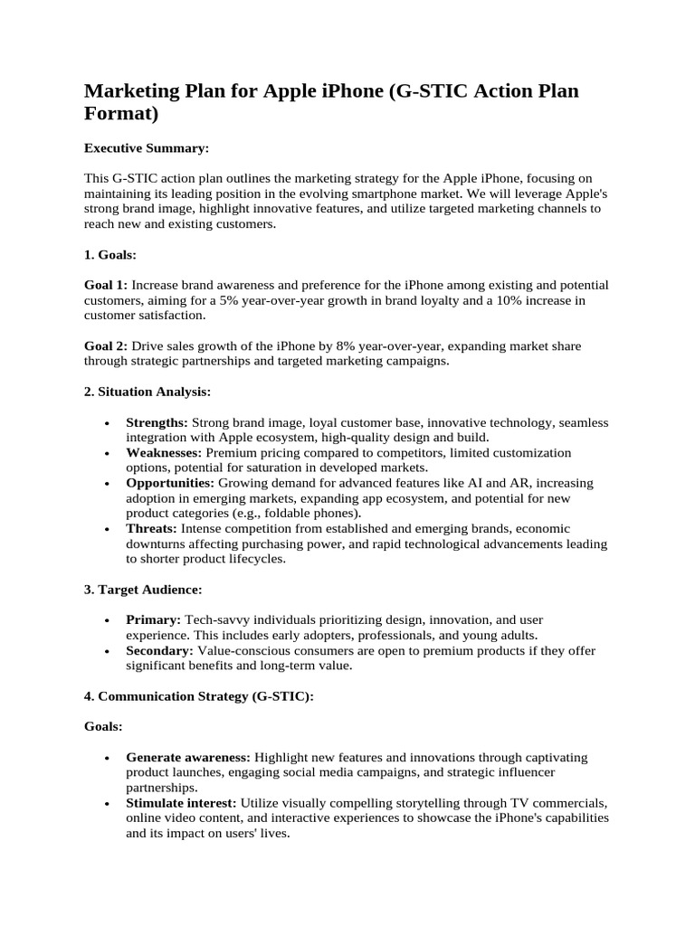 Apple iPhone Marketing Strategy Plan | PDF | Marketing Strategy | Marketing