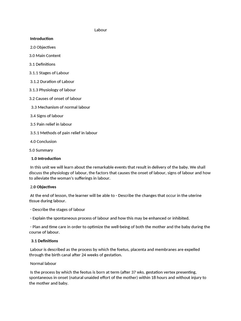 Labour Maternal and Child Health | PDF | Childbirth | Pelvis