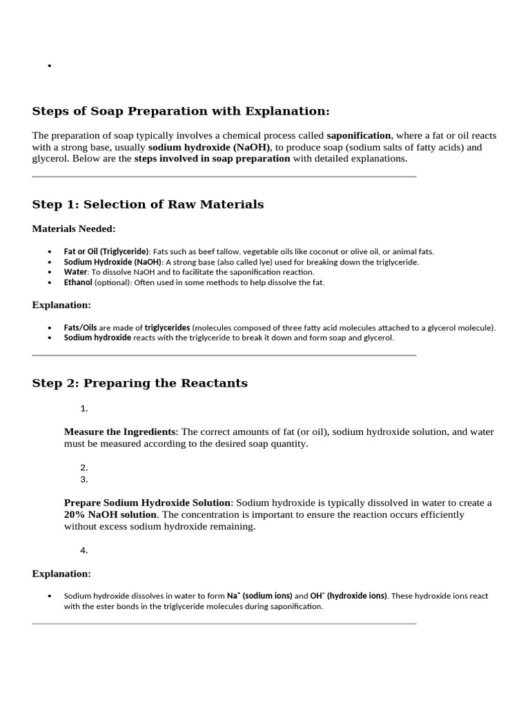 Soap Preparation via Saponification | PDF | Soap | Sodium Hydroxide