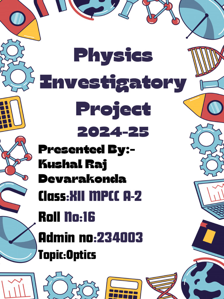 Blue Cute Retro Playful Science Scrapbook Notebook Cover A4 PDF | PDF