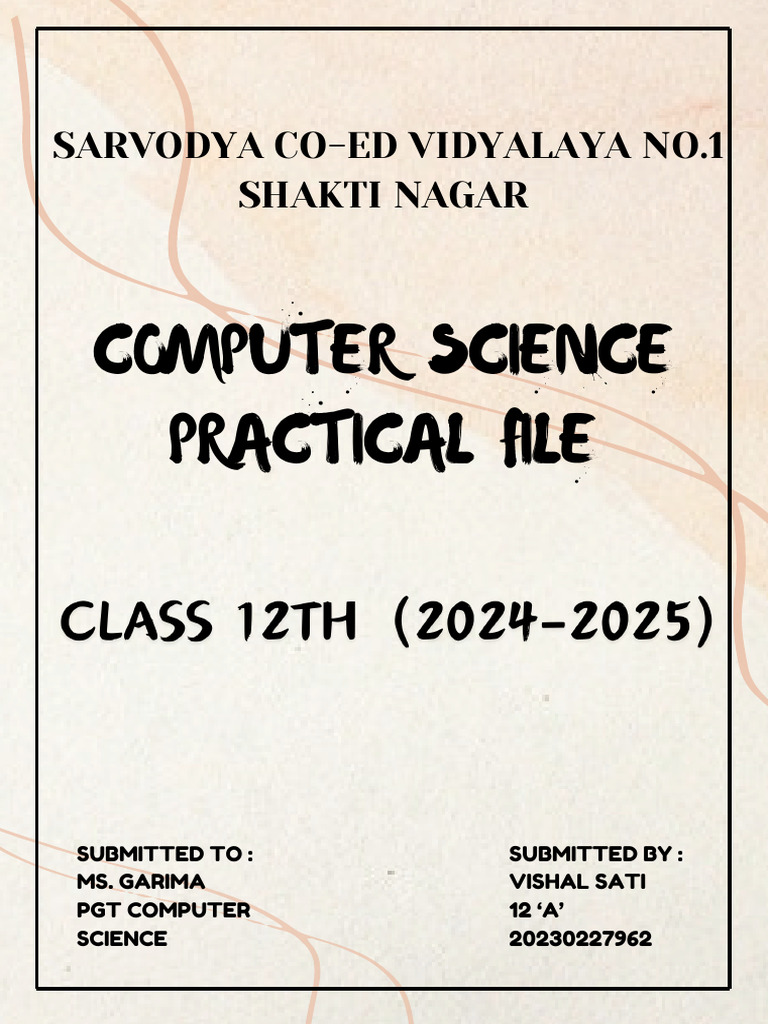 claass 12 cs file codes | PDF | Computing | Computer Programming claass 12 cs file codes | PDF | Computing | Computer Programming