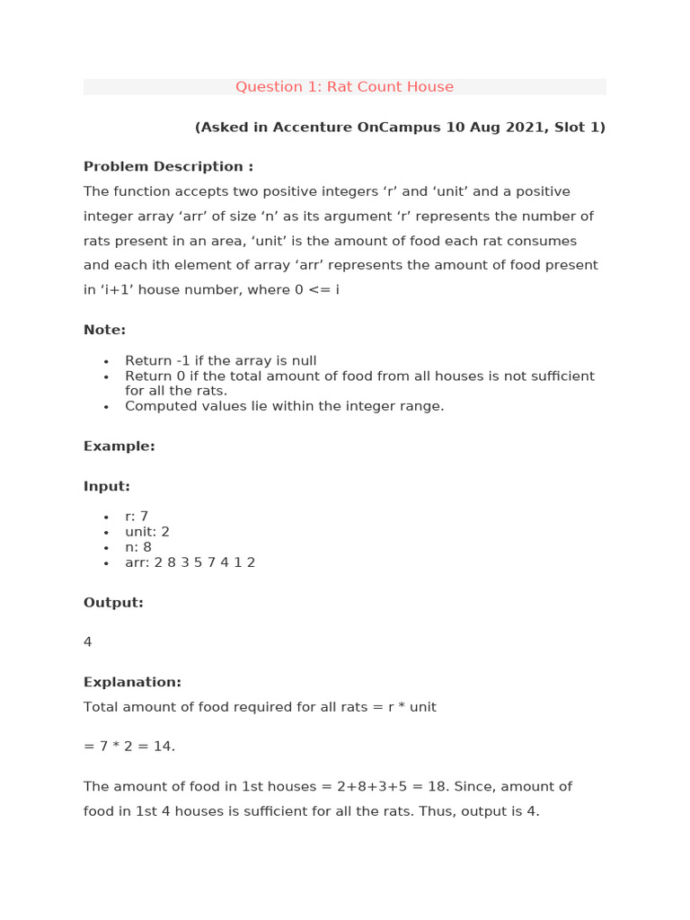 Accenture Coding Previous Year Questions Pdf String Computer Science Function Mathematics