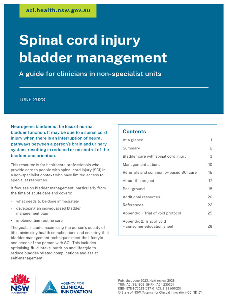 Clinician's Guide: SCI Bladder Care | PDF | Urinary Tract Infection ...